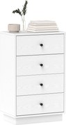 HOMCOM Úzká komoda se 4 šuplíky - Moderní dresser do ložnice 47x29x75 cm Bílá | Aosom