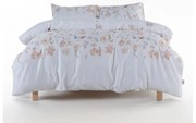 Bílé povlečení na dvoulůžko/prodloužené z bavlněného saténu 240x220 cm Ivory Garden Floral – Mila Home Luxury