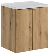 Závěsná skříňka pod umyvadlo Nova Oak s deskou 50 cm dub evoke/bílá