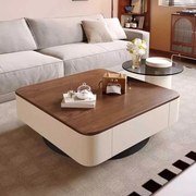 LuxuryForm DESIGN Konferenční stolek MODENA 80 × 80 cm - hnědý, béžový (set)