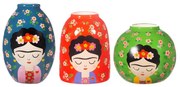 Keramické vázy v sadě 3 ks (výška 8 cm) Floral Frida – Sass &amp; Belle