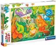 Clementoni - Puzzle 24 Šťastná oáza dinosaurů MAXI