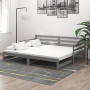 Výsuvná denní postel 2 × (90x200 cm) šedá masivní borové dřevo 3083661