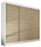 Velká šatní skříň ASTON II bílá/dub sonoma šířka 250 cm
