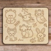 Dětská dřevěná vkládačka - Lesní zvířata 6 dílků | SENTOP H005 H005