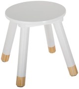 Stolička pro děti - čtyřnohá stolička, výška: 26 cm, Ø 24 cm, bílá