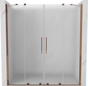 Mexen Velar Duo, posuvné sprchové dveře do otvoru 170 cm, 8mm sklo námraza, růžové zlato, 871-170-000-32-60