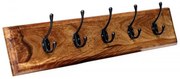 Indický nábytek - Věšák s 5 háčky Jali 80x15x2,5 z indického masivu palisandr Natural
