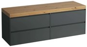 Laufen Lani - Umyvadlová skříňka, 157x50x58 cm, 4 zásuvky, šedá/dub H4065901122661