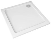 CERANO - Sprchová vanička z litého mramoru čtvercová Páto - bílá matná - 76x76 cm