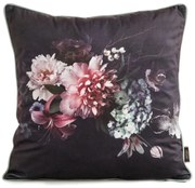 DEKORAČNÍ POVLAK NA POLŠTÁŘ VELVET 137 45X45 CM KVĚTY