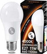 BERGE LED žárovka E27 - 11W - s mikrovlnným senzorem pohybu a soumraku - neutrální bílá