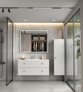 Erga Samira, LED zrcadlo 100x80cm v černém rámu, 2760 lm, 3 barvy světla, přední osvětlení, ERG-V01-SAMIRA-1080-BK