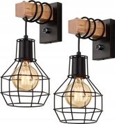 Vnitřní stmívatelné svítidlo vintage černá industriální lampa E27 2ks