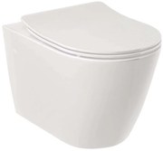 Kludi Resa R - Závěsné WC se sedátkem SoftClose, Rimless, Spiralflush, lesklá bílá 23WCSET43