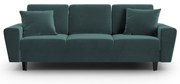 Sametová rozkládací/s úložným prostorem pohovka v petrolejové barvě 235 cm Kyoto – Cosmopolitan Design