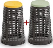 Plastový odpadkový koš na 120 l pytle 1+1 ZDARMA černý, žlutá + zelená
