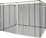 Outsunny Moskytiéra pro pavilion 3x3 s 4 bočními panely, moskytiéra s háčky a zipem, ochrana proti hmyzu, síťka z nylonu, černá | Aosom