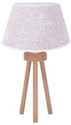 Duolla - Stolní lampa BOUCLE 1xE27/15W/230V pr. 28 cm bílá/dřevo