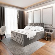 SFAB Kontinentální čalouněná postel FONT (140 x 200 cm) Barva látky: Světle šedá (Casablanca 14)