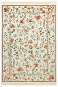 Krémový koberec z viskózy 95x140 cm Oriental Flowers – Nouristan