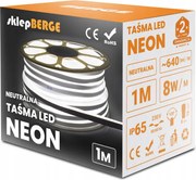 ECOLIGHT LED pásek NEON - 230V - 1m - 8W/m - IP68 - vodotěsný - neutrální bílá