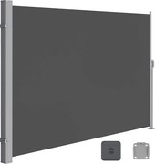 Boční sluneční clona, 180 x 450 cm, kouřově šedá