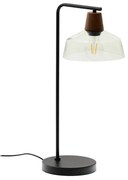 Zelená/v tmavě přírodní barvě stolní lampa se skleněným stínidlem (výška 55 cm) Silex – Kave Home