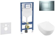 Geberit Duofix - Set předstěnové instalace, klozetu Subway 2.0 a sedátka softclose, tlačítko Sigma20, lesklý chrom/matný chrom SANI11CK1113