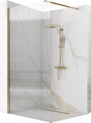 Rea Aero Intimo, sprchová zástěna 100x200 cm, 8mm čiré sklo, zlatá matná profil, REA-K4126