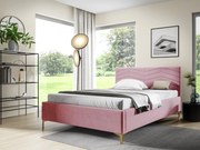 Eka Čalouněná postel ANNA+ 90x200 cm Barva látky Trinity: Světle růžová (Trinity 2319), Úložný prostor: Bez úložného prostoru