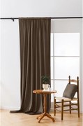 Hnědý zatemňovací závěs VELVET 140x270 cm Zavěšení: Řasící páska