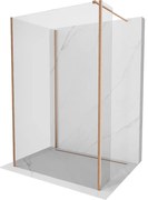 Mexen Kioto sprchová stěna Walk-in 120 x 70 x 30 cm, transparentní, kartáčovaná měď - 800-120-070-221-65-00-030