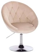 LuxuryForm DESIGN Otočné křeslo VERA VELUR na stříbrném talíři - latte
