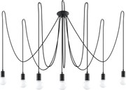 Sollux Lighting Lustr EDISON 7 černý