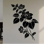 Živá Zeď Samolepka na zeď Květina Barva: černá, Velikost: 80 x 59 cm
