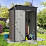 Costway Zahradní domek kovový | 1,5 m³ kůlna na nářadí s pultovou střechou