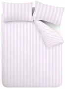Bílé/růžové povlečení na dvoulůžko/prodloužené 230x220 cm Stripe Tease – Sassy B