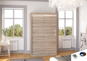 ADRK Furniture Posuvná skříň s LED osvětlením COLLIN 120