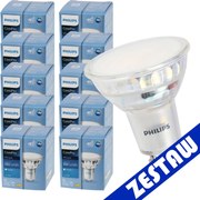 SADA 10x GU10 LED žárovka PHILIPS 4,9W 550lm - teplá bílá