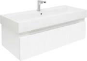 Koupelnová skříňka s baterií a umyvadlem SAT Evolution 98x30x44,8 cm bílá mat SATEVO100WMU2BA
