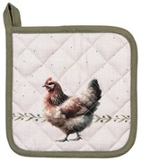 Béžová chňapka - podložka se slepičkami Barnyard Chicken - 20*20 cm