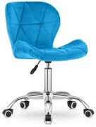 Azurově modré kancelářské křeslo AVOLA VELVET