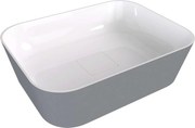 Polysan Banera - Umyvadlo na desku 50x35 cm, bez přepadu, bez otvoru pro baterii, matná šedá/bílá 14596.32