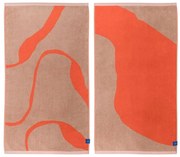 Oranžové/světle hnědé ručníky v sadě 2 ks z Bio bavlny 50x90 cm Nova Arte – Mette Ditmer Denmark