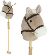 AIYAPLAY Hobby kůň dětský hobby kůň se zvukem, naviják, kůň na tyči pro jízdu na koni pro děti 24+ měsíců, šedý