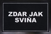Rohožka Zdar jak sviňa 40x60 cm – na von aj na doma, 40x60, čierna, Mercury Flooring