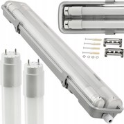 BERGE Hermetické LED svítidlo 120 cm + 2x LED trubice 18W - neutrální bílá