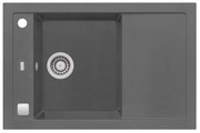 Alveus Formic - Granitový dřez 76x50 cm, s ovládáním odtoku, steel 1108030