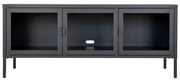 Černý kovový TV stolek 130x55 cm Brisbane – House Nordic